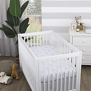 NoJo Little Love Jungle Ride Grey, White and Tan, Monkey, Giraffe and Lion 3 Piece Nursery Crib Bedding Set - Comforter, Fitted Crib Sheet, and Crib Skirt