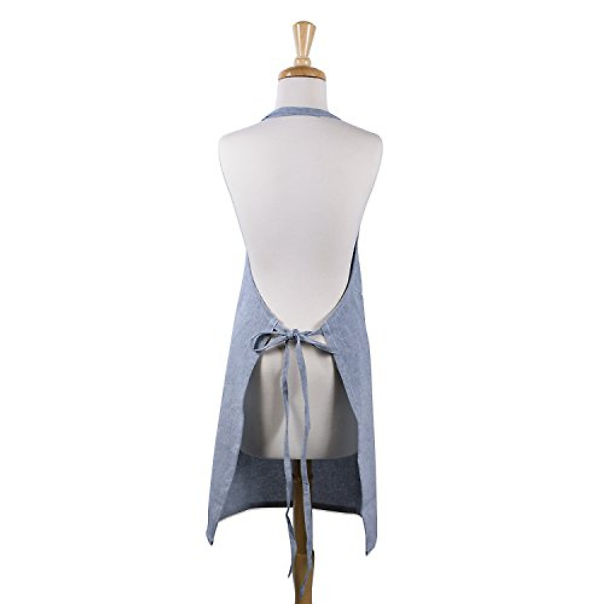 DII 100% Cotton Solid Chambray Kitchen Set, Chef Apron, Blue, 1 Piece