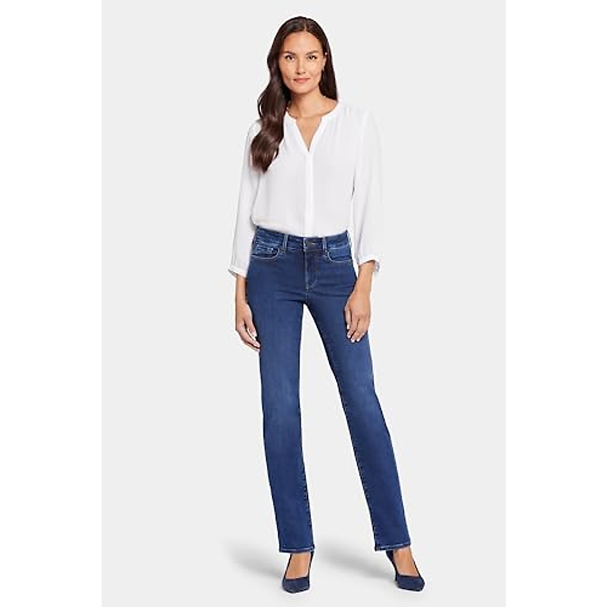 NYDJ Women's Petite Size Marilyn Straight Leg Jeans, Cooper, 4P