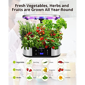 Hydroponics Growing System, SXYCMY Growing Plants up to 30 Inches with Powerful 30W 120 LED Grow Light, Silent Pump, Automatic Timer for Home Kitchen Gardening, APP & WiFi Remote Control