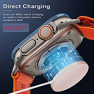 WSKEN for Apple Watch Ultra 2/Ultra Screen Protector 49mm,9H Tempered Glass + Titanium Alloy Frame, [Keep Original] [Touch Sensitive] Lightweight Protective Glass Film for iwatch Ultra 2 Pack,Original