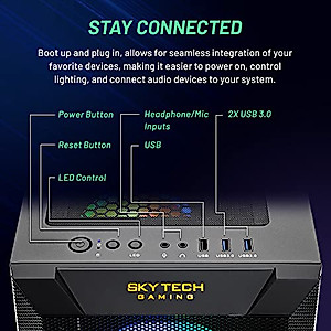 Skytech Chronos Gaming PC Desktop – Intel Core i7 13700K 3.4 GHz, NVIDIA RTX 4070, 1TB NVME SSD, 32GB DDR5 RAM RGB, 750W Gold PSU, 360mm AIO, 11AC Wi-Fi, Windows 11 Home 64-bit,Black