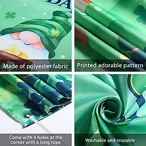 Happy St. Patrick's Day Decorations Green Photo Background for Irish Luck Day St Patricks Day Backdrop for Photography Photo Booth St Patricks Day Fabric Banner Shamrock Rustic Banner Prop, 6 x 4 ft