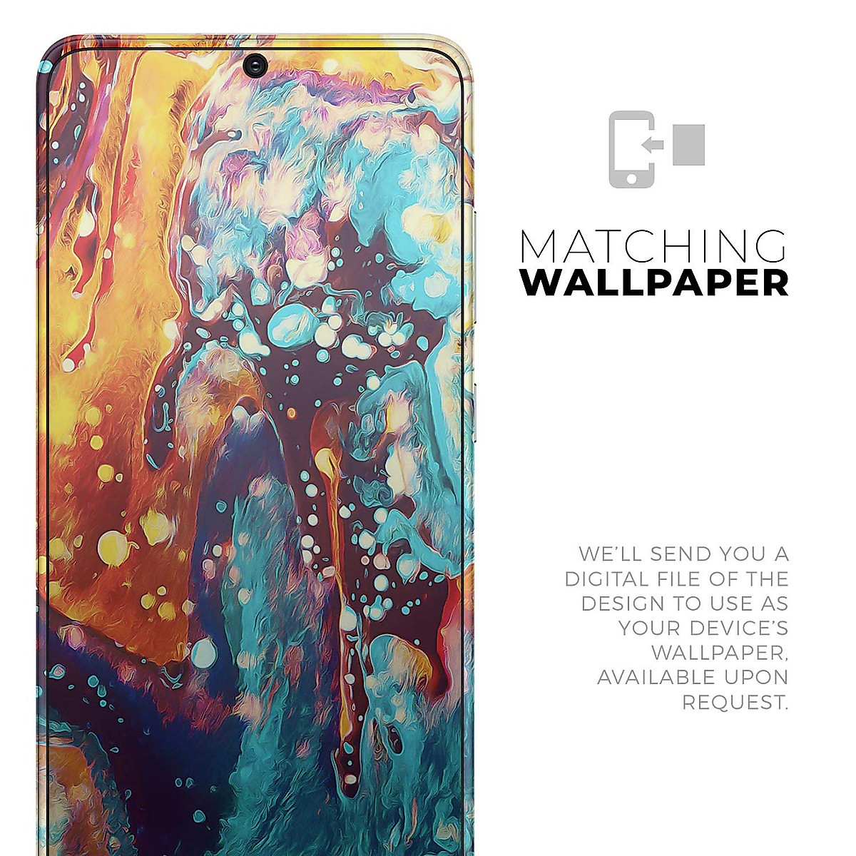 DesignSkinz Liquid Abstract Paint Remix V22 Protective Vinyl Decal Wrap Skin Cover Compatible with The Samsung Galaxy S20 (Screen Trim & Back Glass Skin)
