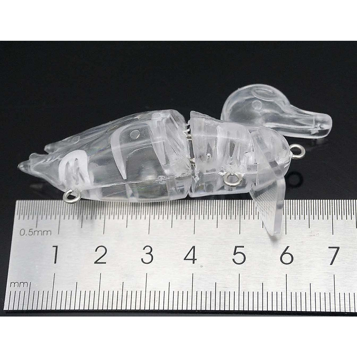 2Jointed Duck Bait 5PCS Blank Unpainted top Water Fishing Lures Topwater Swimbait Clear Hard Duck 8374# with Free Eye