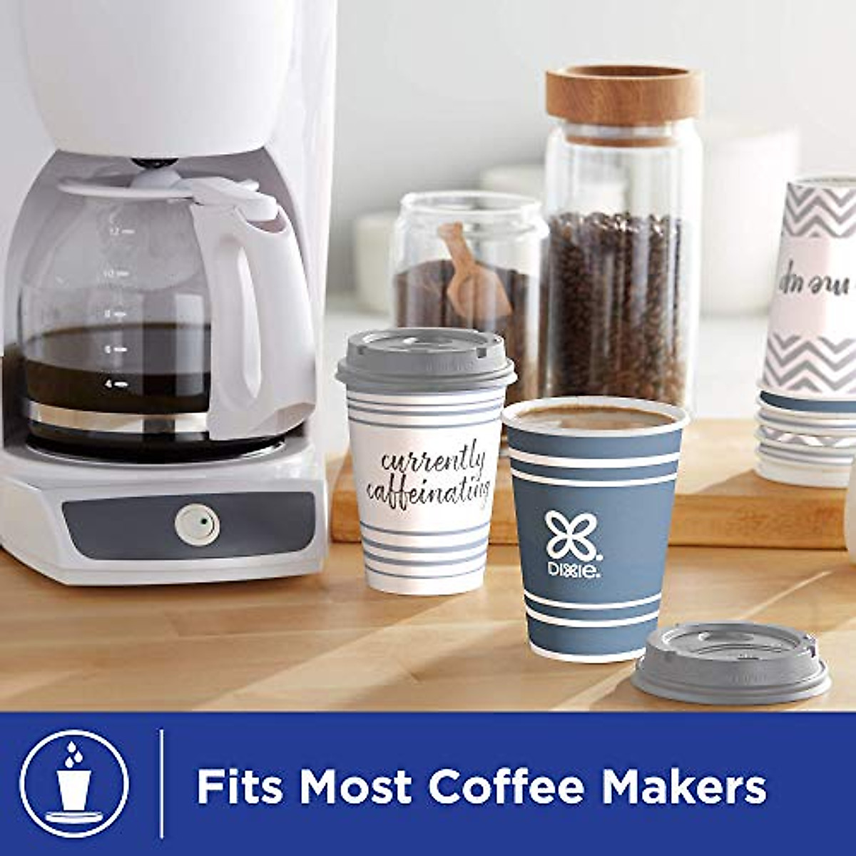 Dixie To Go Medium Paper Coffee Cups With Lids, 12 Oz, 14 Count, Disposable Cups For On-The-Go Hot Beverages