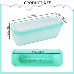 Artcome Set of 2 Ice Cream Tub Containers 1.5 Quart Ea. - Freezer Storage Tubs with Writable Labels - Double Insulation Design - Ideal for Sorbet, Ice Cream, Frozen Jelly & Frozen Yogurt - Mint Green