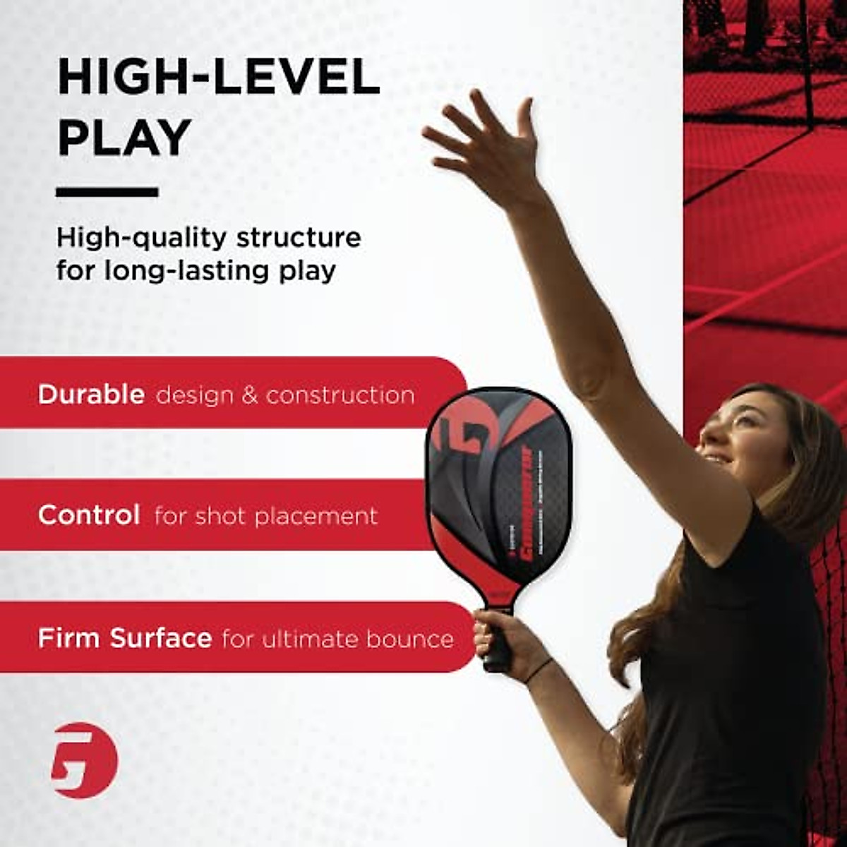 GAMMA Sports Conqueror Pickleball Paddle, Graphite Composite Surface and Honeycomb Grip, Conqueror