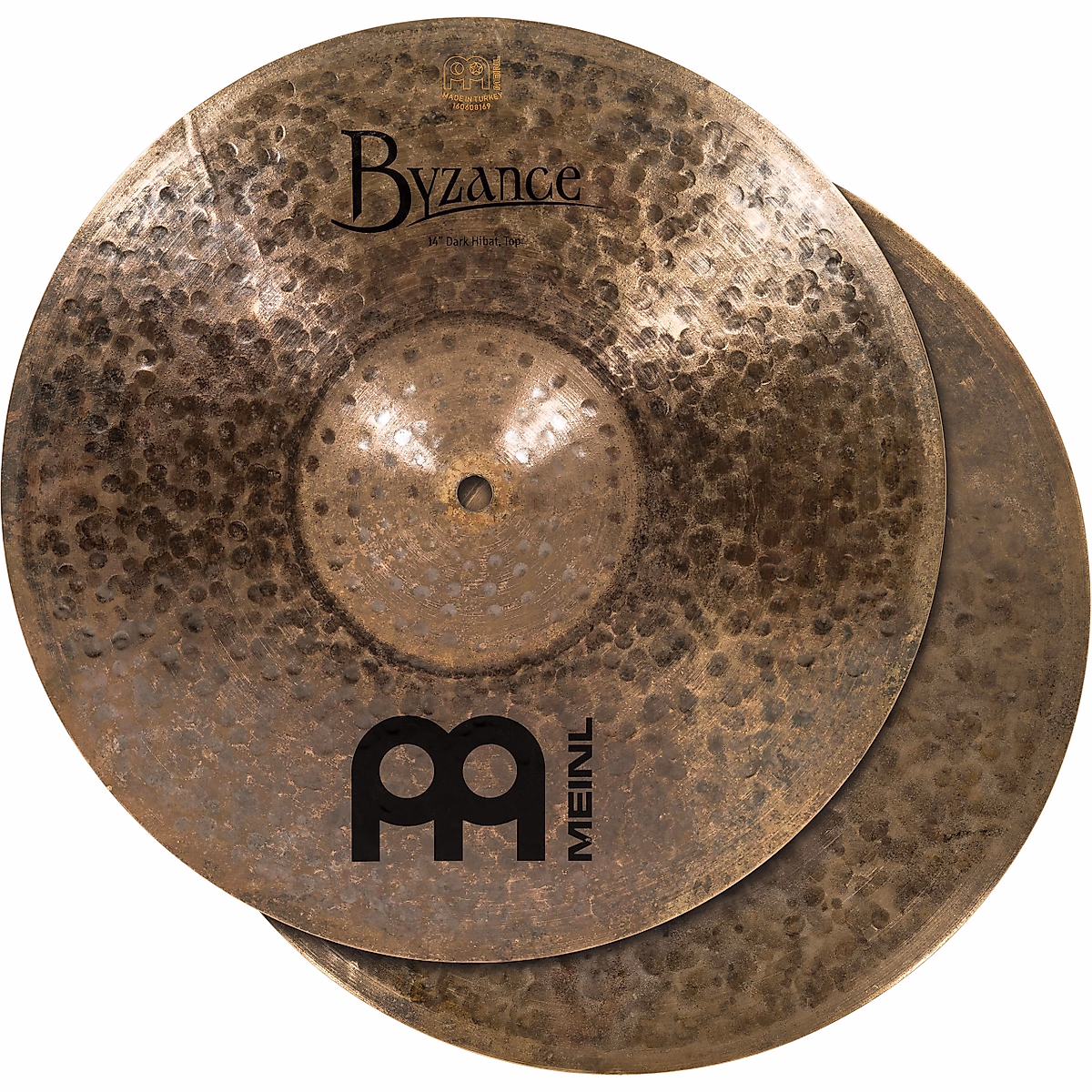 Meinl Cymbals Byzance 14" Dark Hihats, Pair — Made in Turkey — Hand Hammered B20 Bronze, 2-Year Warranty, B14DAH