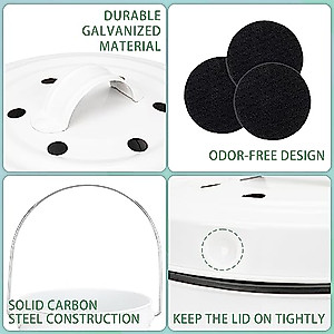 Vipush Compost Bin Kitchen Countertop Compost Bin with lid – Small Compost Bin Includes Inner Compost Bucket Liner & 3 Charcoal Filters, White