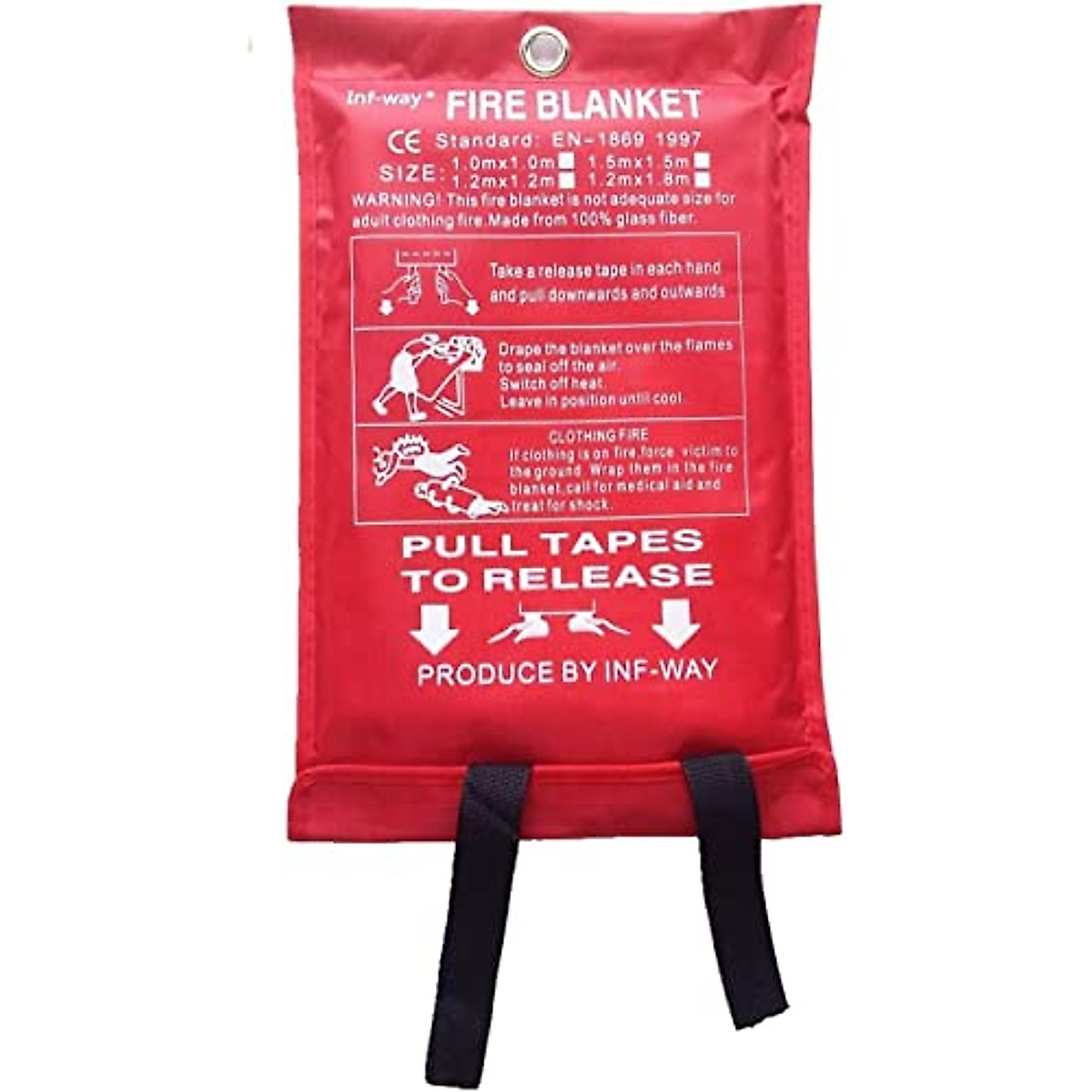 Fire Blanket for Home, Fiberglass Fire Suppression Blanket for Kitchen, Flame Retardant Protection and Heat Insulation Emergency Fireproof Safety Blanket for People, 39.3"x39.3"