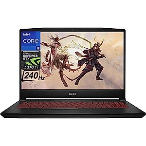 2023 Newest MSI Katana GF66 Gaming Laptop, 15.6" FHD 240Hz Display, Intel Core i9-12900H up to 5GHz, NVIDIA GeForce RTX 3070Ti, 32GB RAM, 1TB SSD, Wi-Fi 6, Bluetooth, Backlit Keyboard, Windows 11 Home