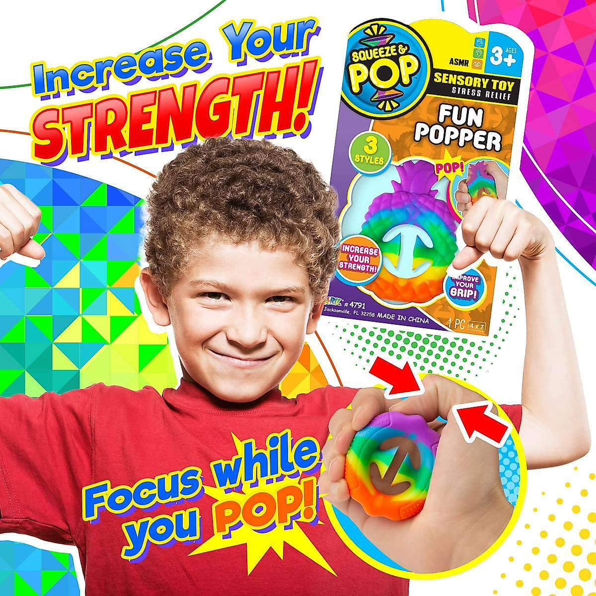 JA-RU Snapper Fidget Toy (3 Fidget Toys) Hand Grip Fun Popper Snap It Squeeze Grab Stress Relief Toy. Party Pop Snaps Noise Maker Click Finger Sensory Toys for Kids Autism. 4791-3s