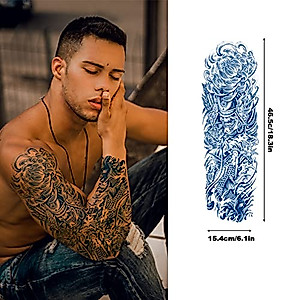 Aresvns Semi Permanent Sleeve Tattoo for Men and women, Realistic Temporary Tattoos Japanese Full Arm Waterproof & Long-Lasting 2-3 Weeks (pattern01) Christmas Gift