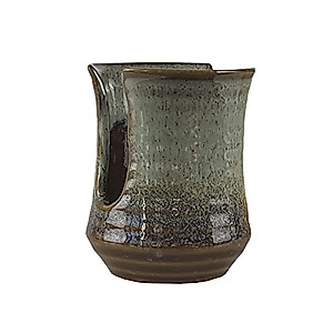 Pottery Sponge Holder Slotted Stoneware Ceramic Porcelain Sponge Holder by Gute for Father, Mother, Cleaning Supplies - Decorative Kitchen Décor - Organizer for Cleaning Dishes (Brown)