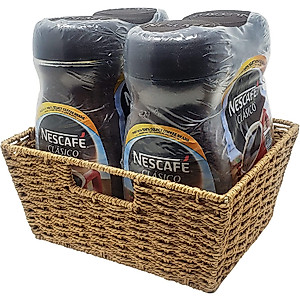 Kovot Woven Wicker Storage Baskets with Built-in Carry Handles - 9.75" L x 8.5" W x 4.5" H (2-Pack)