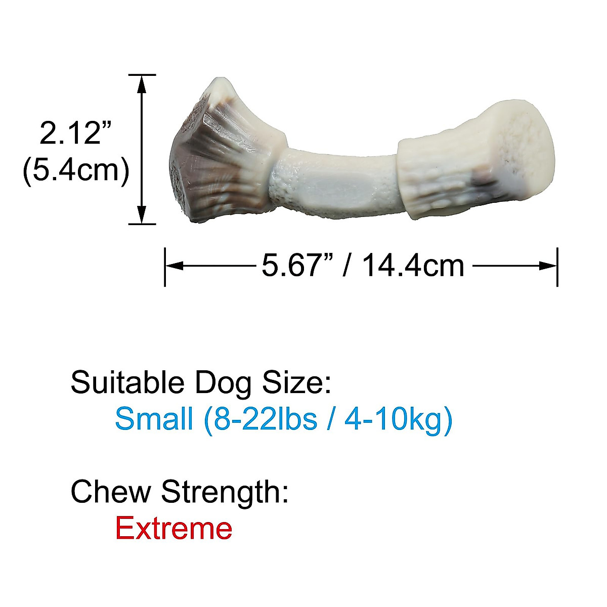 SKYAPUP Dog Chew Toys for Aggressive Chewers: Puppy Teething Toys Long Lasting Nylon Bone for Small Breed - Tough Antler Shape