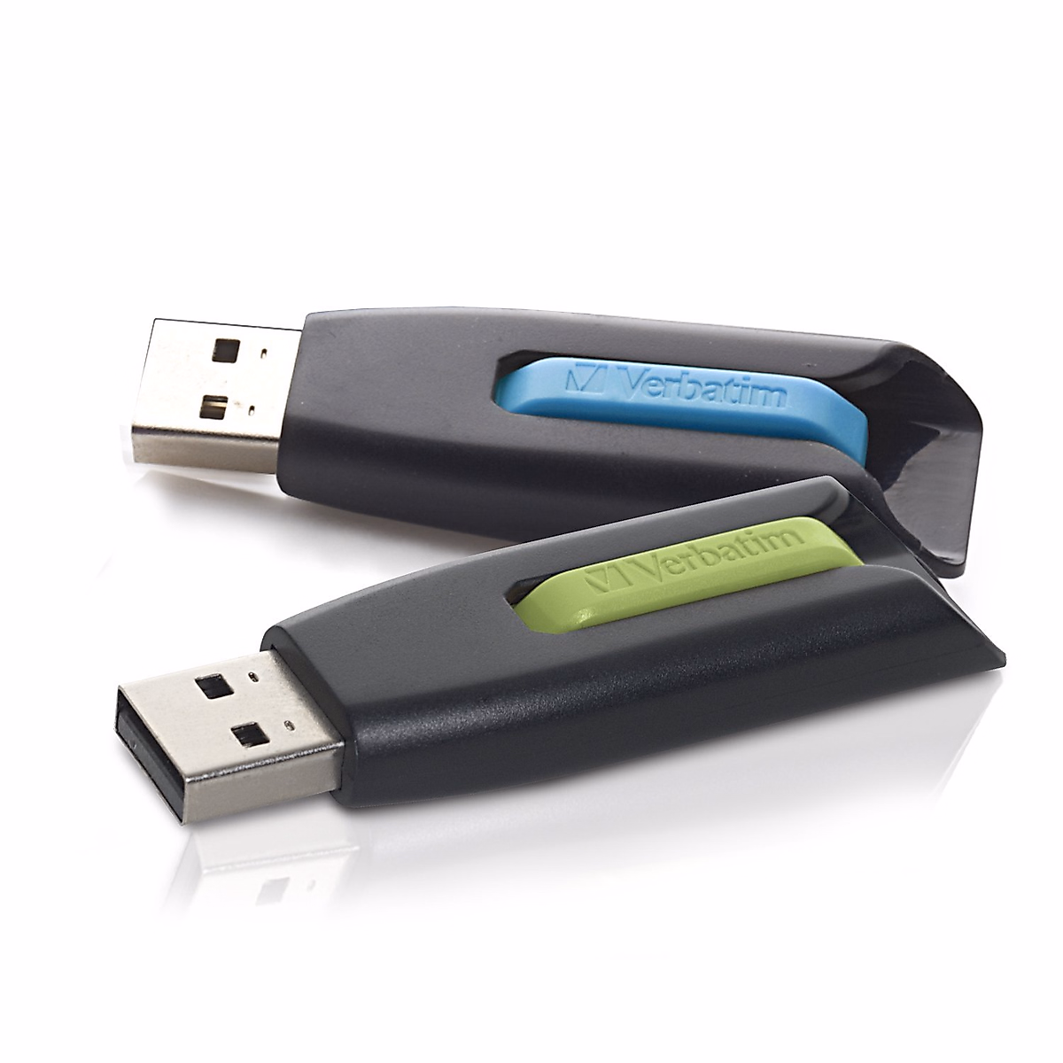 VERBATIM 99127 Store 'n' Go V3 USB 3.0 Flash Drives (32GB; 2 pk; Blue/Green)