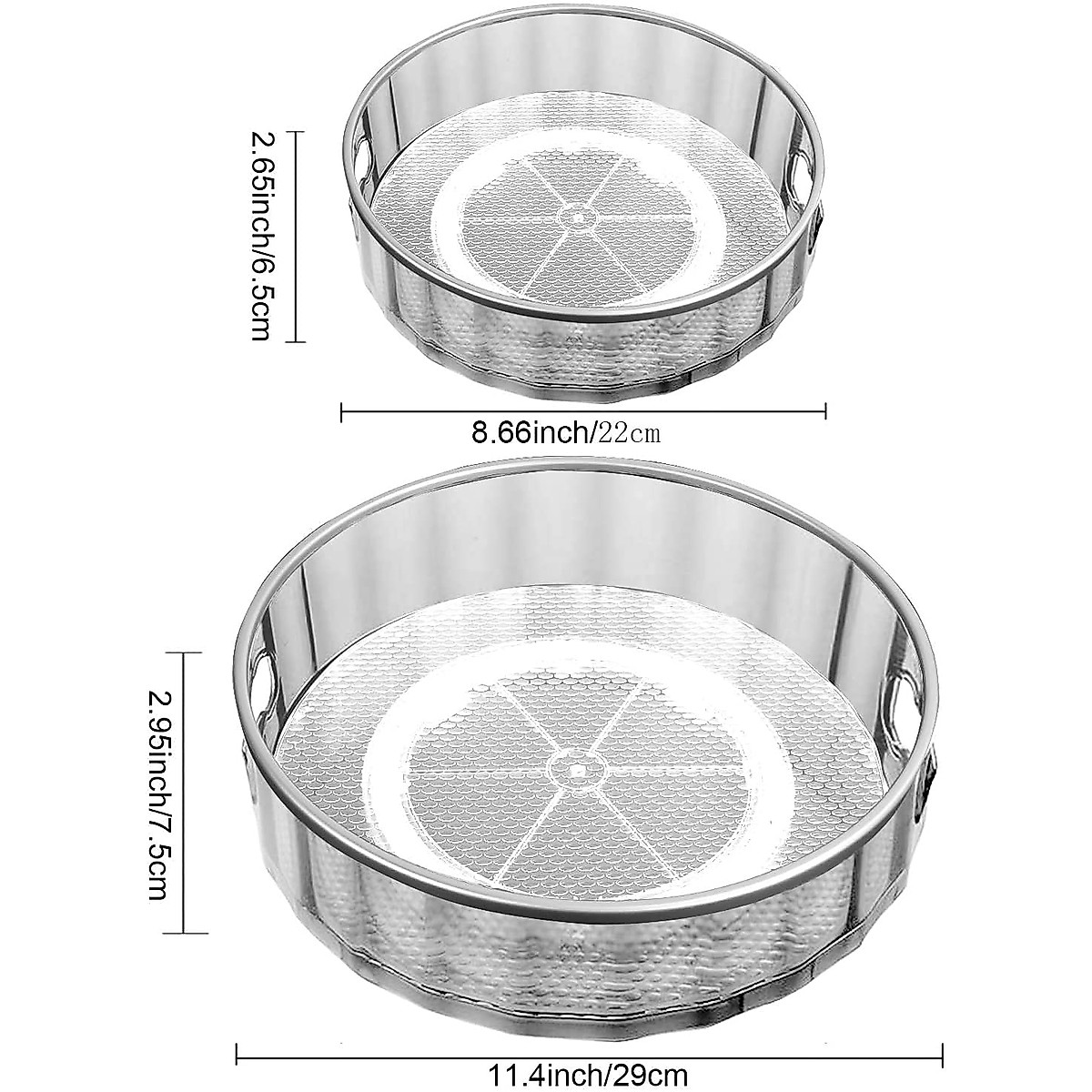 Lazy Susan 12 inch Kitchen Turntable Storage Food Bin Container,2 Pack Round Plastic Clear Rotating Turntable Organization & Storage