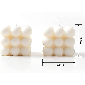 Euforik Bubble Candle Home Decoration White Bubble Candle Handmade Cube for Bedroom Bathroom Decorations Soy Candles