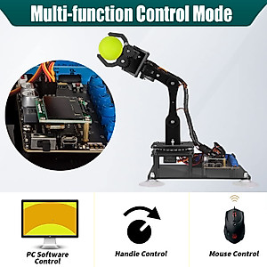 Gitsee 5-DOF 5Axis Robotic Arm Kit, Robot Arm Building Kit Compatible with Arduino IDE, Programmable DIY Coding STEM Robot Arm Kit with OLED Display Processing Code and Online Tutorials