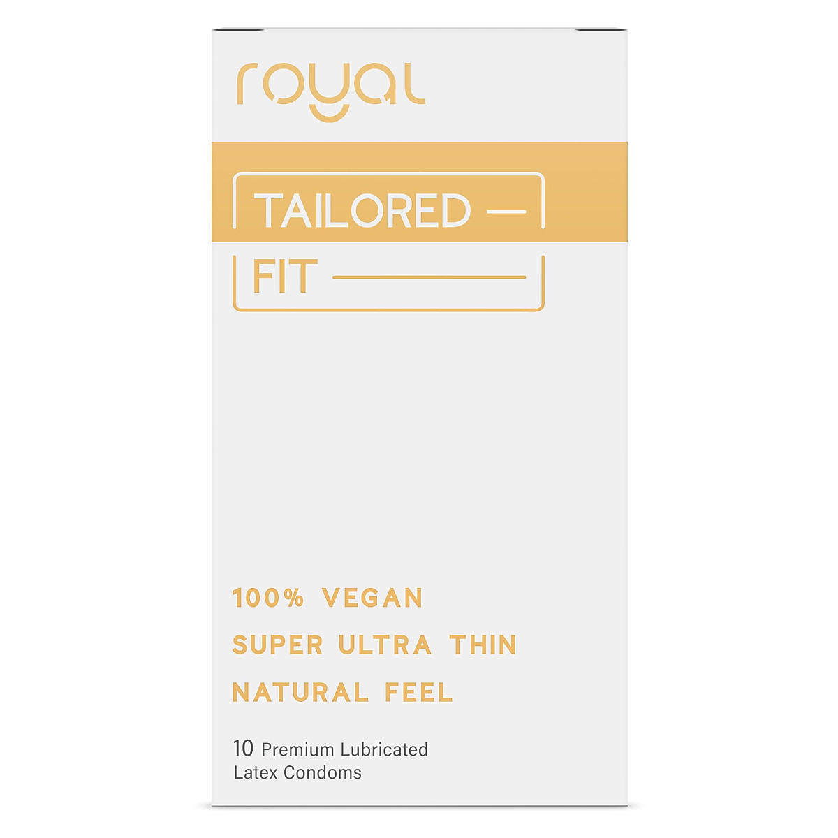 Royal Super Ultra Thin Vegan Condoms for Men – Tailored Fit Premium Lubricated - Unflavored Lubricant, Organic Latex - Odorless, Slim & Snug, Spermicide Free - Safe & Durable, Natural Feel - 10 Pack