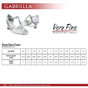 Very Fine Womens Dance Shoe Gabriella Bachata Swing Salsa Latin Ballroom White Satin and Silver 2.5" Heel US 9 M
