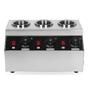Commercial Electric Sauce Warmer, 240W Hot Fudge Warmer Dispenser, Nacho Cheese Sauce Ketchup Chocolate Warmer for Commercial with 3pcs Squeeze Bottle