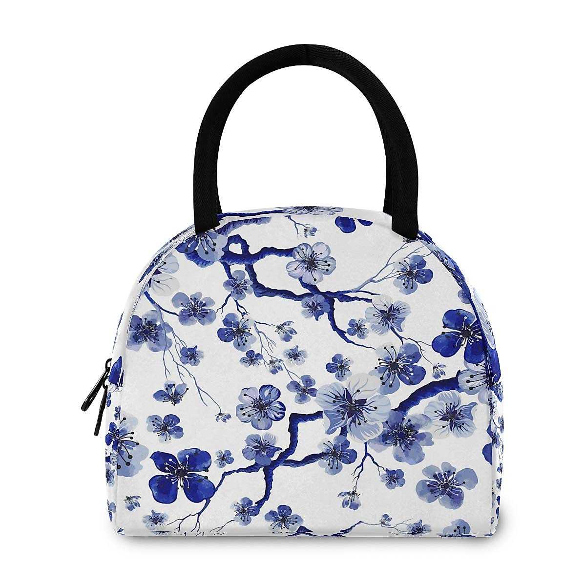 AUUXVA Lunch Bag Cherry Blossom Lunch Box Ice Cooler Insulated Portable Zipper Tote Handbag for Men Women Boys Girls