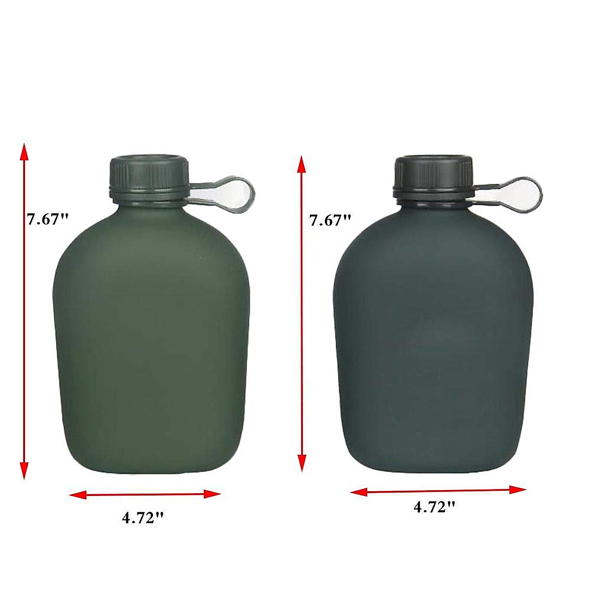 Jadedragon Military Canteen Water Bottle, Aluminium Water Canteen Reinforced Nylon Cover Belt Holster, Portable Water Bottles with Shoulder Strap (Woodland Camouflage 1.2 L)