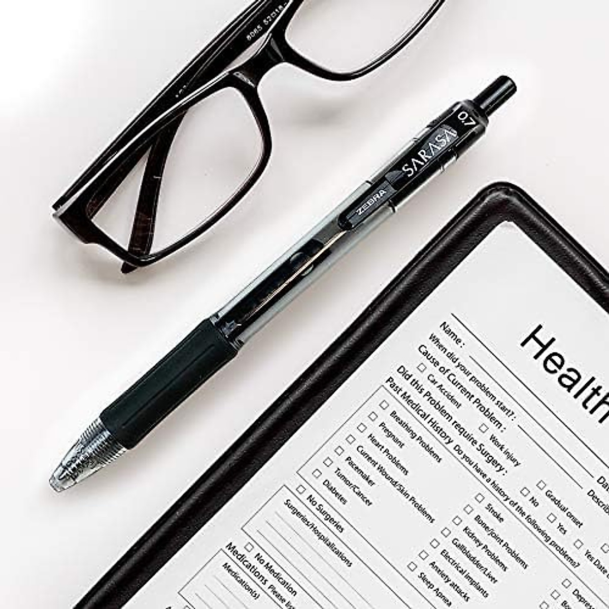 Zebra Pen Sarasa Dry X20 Retractable Gel Pen, Medium Point, 0.7mm, Black Ink, 12-Pack