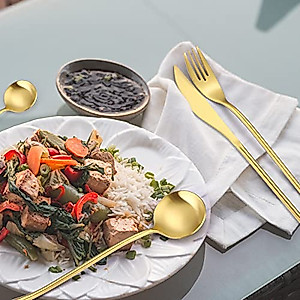 Black Flatware Silverware set Service for 6 Cutlery Modern,18/10 Stainless Steel,Kitchen,Home,Restaurant,Small Business,Mirror Polished