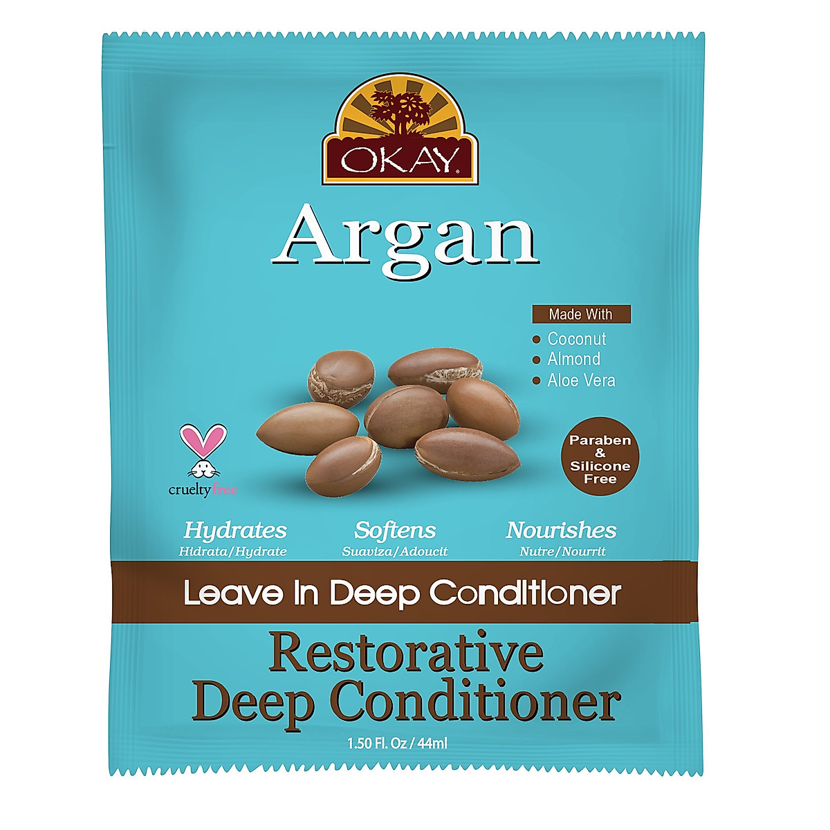 OKAY Argan Oil Restorative Leave In Deep Conditioner, 1.5 Ounce