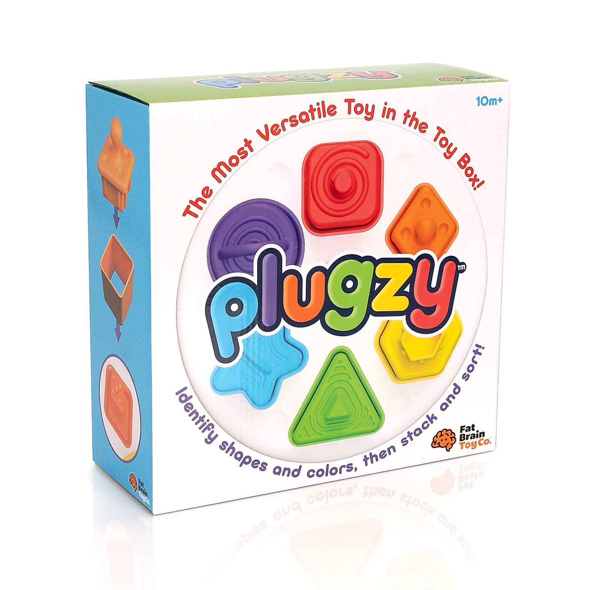 Fat Brain Toys Plugzy - Fine Motor Shape-Learning Sensory Toy, Babies & Toddlers