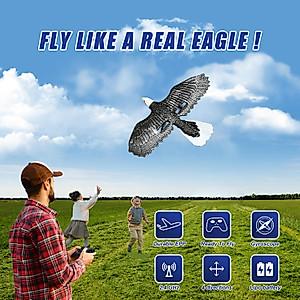 HAWK'S WORK RC Eagle, 2 CH RC Plane Ready to Fly, 2.4GHz Remote Control Airplane, Easy to Fly RC Glider for Kids & Beginners
