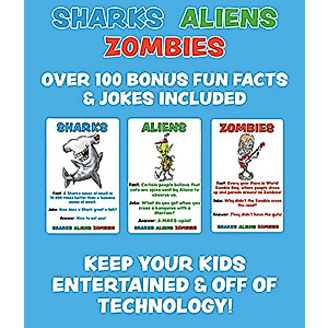 TheGag Sharks Aliens Zombies: Fun Card Game for Kids Played Like Rock Paper Scissors War for Family Game Night Gift Giving Stocking Stuffer