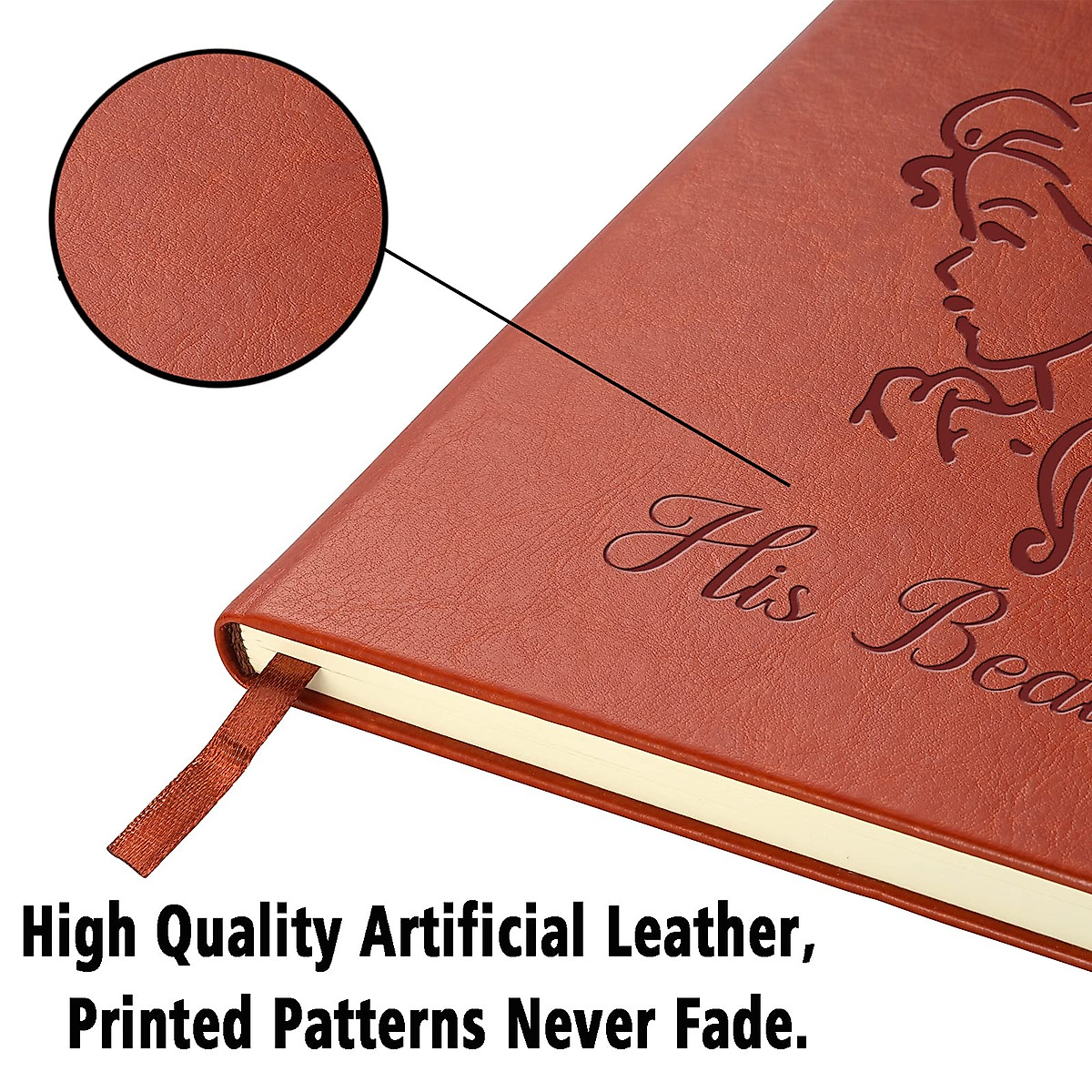 LBWCER Beauty and the Beast Leather Notebook Animated Movie Inspired Gifts Inspirational gifts for TV Movie fans Valentine's Day Gifts (Beauty)