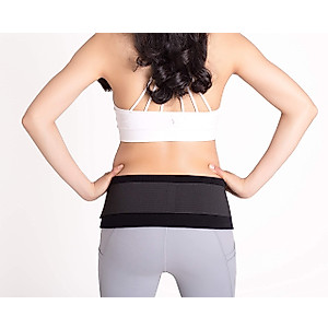 CABEA Baby Belly Band Sport Pregnancy Maternity Belt Abdominal Hip Back Support Black (Small 0-6 fits waist 30-40")