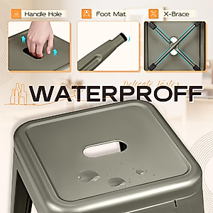 Furmax 24 Inches Metal Bar Stools Bar Height High Backless Stools Indoor Outdoor Stackable Kitchen Stools Set of 4 (Gun)