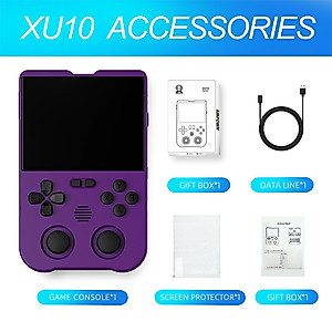 Aetheria XU10 Retro Handheld Game Console, 3.5-Inch IPS Screen Video Gaming Console with 12000+ Games, Linux System, RK3326S CPU, Supports Over 20 Emulator-Black