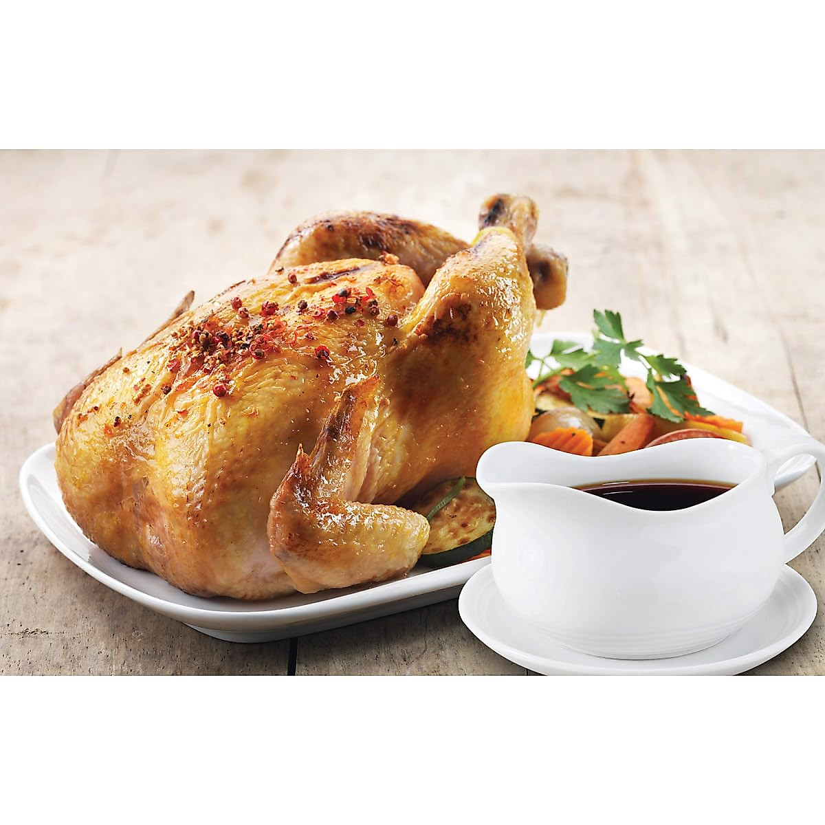 HIC Hotel Gravy Sauce Boat with Saucer Stand, Fine White Porcelain, 24-Ounces