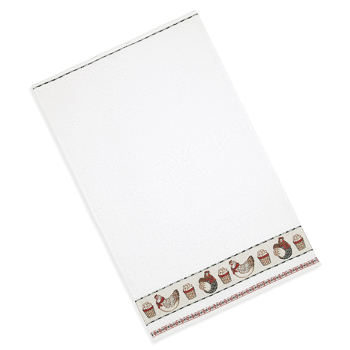 Cackleberry Home Farmhouse Kitchen Towels - Chickens and Egg Baskets Dish Towels - Terry Country Kitchen Towel Set - Chicken Decor for Kitchen - Hand Towels for Drying - 17 x 27 Inches - Set of 4