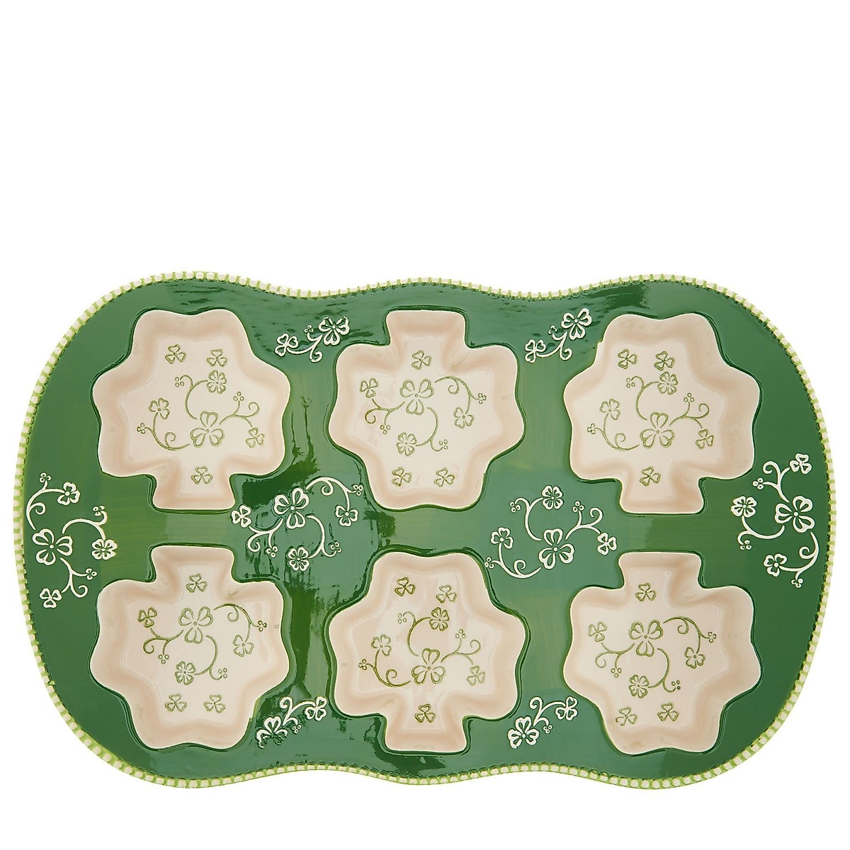 Temp-tations Texas Sized Muffin or Cornbread Dish, Heart Shape Cups, Cakelet Pan (Floral Lace Romance) EW-I