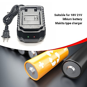 21V Battery Charger US Plug Power Tool Portable High Power Smart Fast Li-ion Battery Charger Compatible with Makita Replacement for Electric Screwdriver Drill Power Tool Accessories