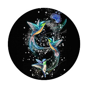 Awesome hummingbird flying art PopSockets PopGrip: Swappable Grip for Phones & Tablets