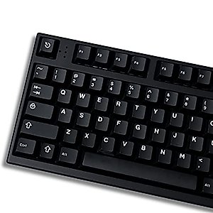 Black WOB Keycaps Doubleshot Cherry Profile 121 Keys Custom Minimalist Keycaps Set for 60% 65% 70% 75% 100% Cherry MX Gateron Kailh Switches Mechanical Keyboards