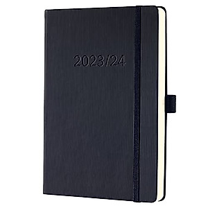 Sigel C2401 Conceptum Weekly Planner 2023/2024, Approx. A5, Approx. A5, Black, Hardcover, 2 Pages = 1 Week, 256 Pages