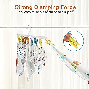 Baby Clothes Organizer Hangers with Clips, 360° Rotating Kids Pants Hangers, Space Saving, Vimiv Non-Slip Racks for Newborn Children Infant Toddler Towel Bib Sock Hangers w/16 Clips, 2 Pack Bulk