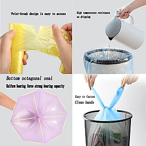 4 Gallon Trash Bag,Thicken Value Small Colorful Trash Bags with Handle,200 Counts Small Garbage Bags Wastebasket Trash Can for Bathroom Bedroom Office Kitchen