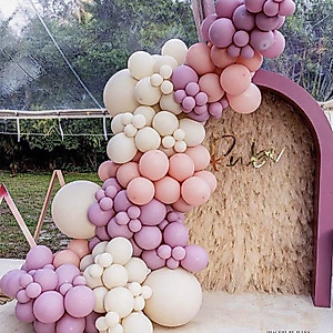 White Sand Balloons Garland Kit 130Pcs Cream White Balloons 18/12/10/5 Inch Baby Shower Balloons Helium Balloons for Happy Birthday Gender Reveal Graduation Wedding